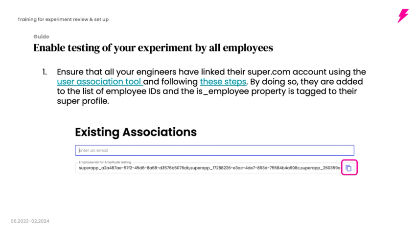 Amplitude experimentation training at Super.com