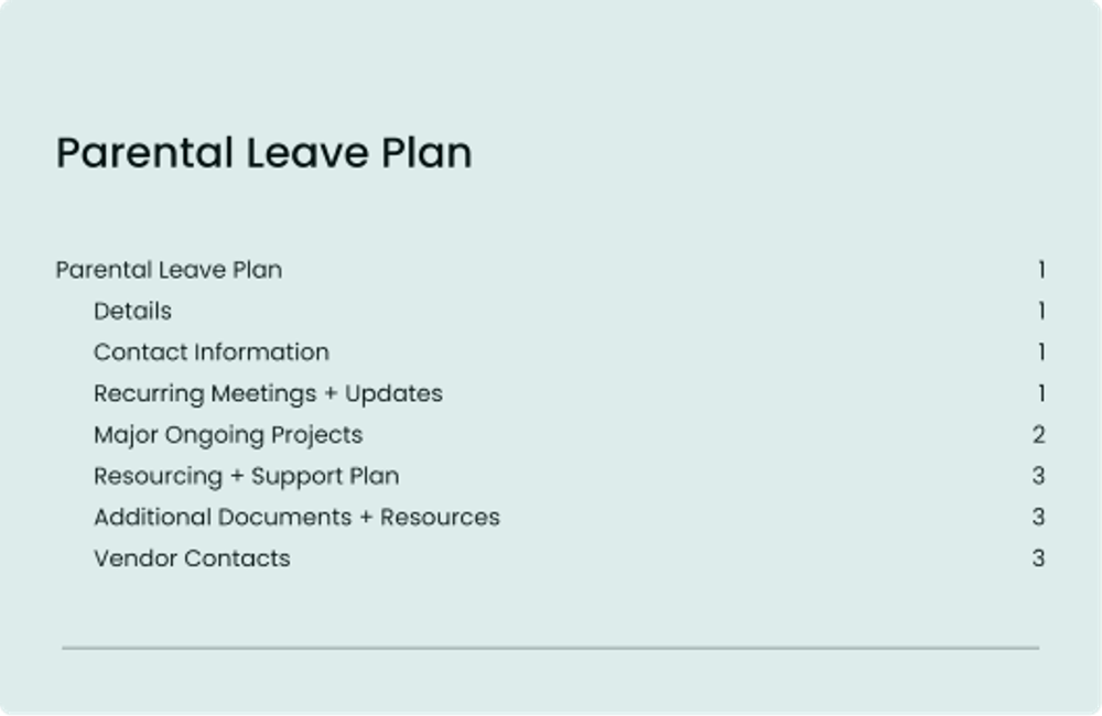 Parental leave stakeholder overview at Skillshare