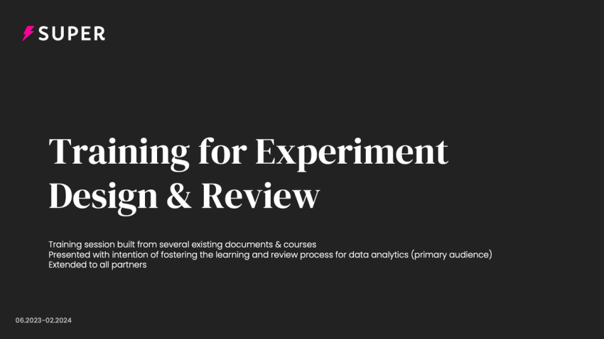 Amplitude experimentation training at Super.com