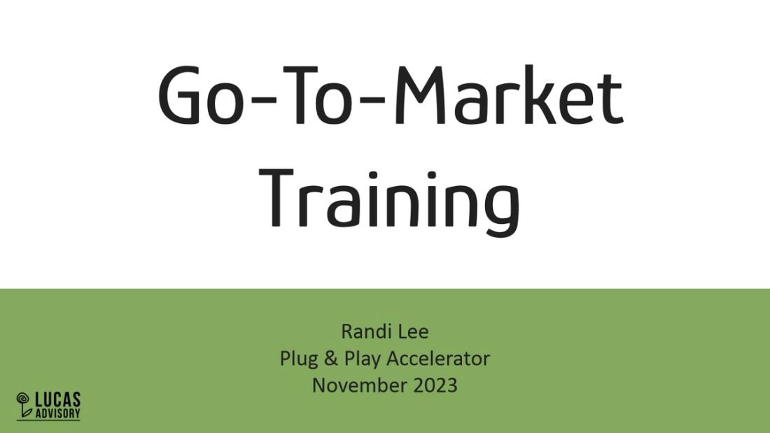 Startup GTM Training at Lucas Advisory