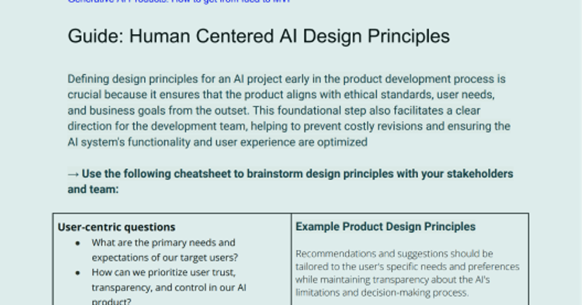 Human-centered AI design principles by Rupa Chaturvedi
