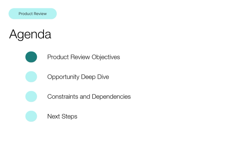 Product review template from Reforge