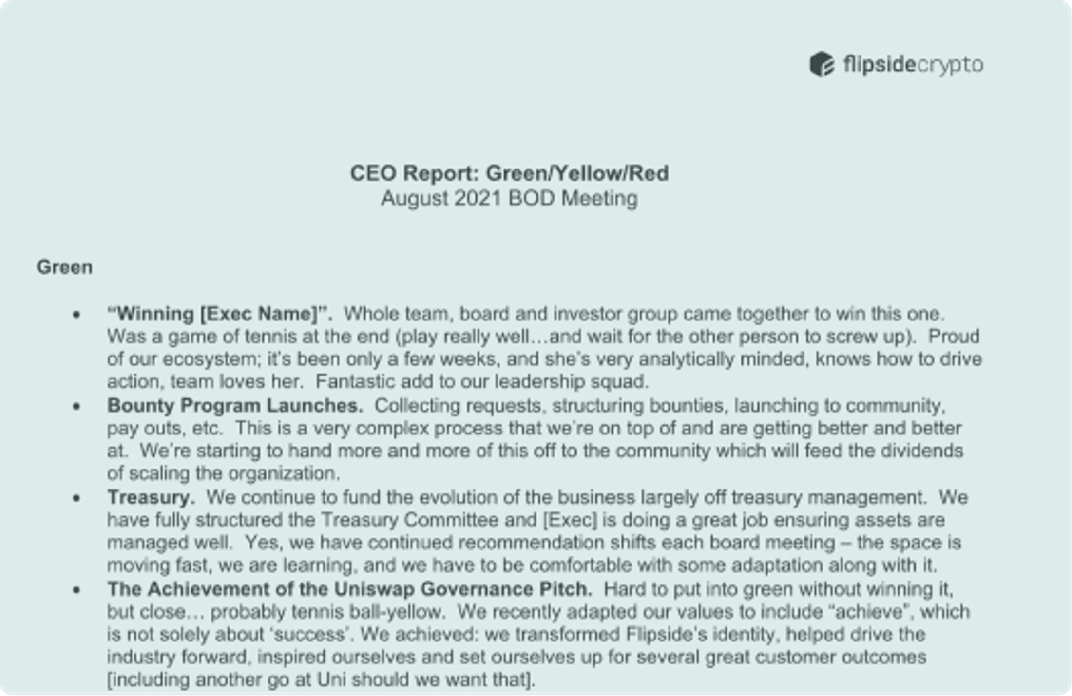 Board Update Templates and Examples - Reforge