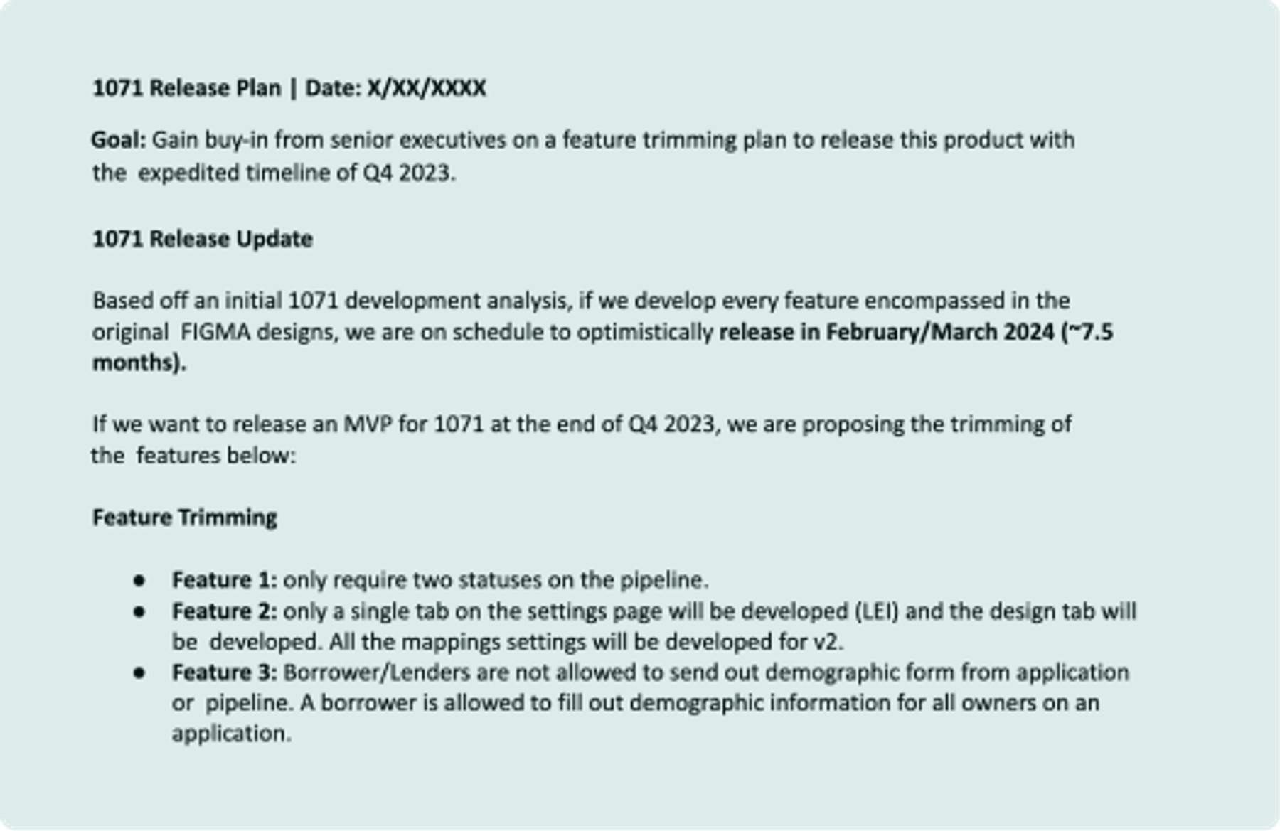 Release Plan Templates and Examples - Reforge