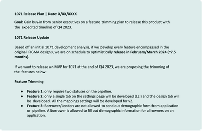 Release Plan Templates and Examples - Reforge