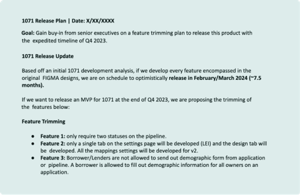 Release Plan Templates and Examples - Reforge
