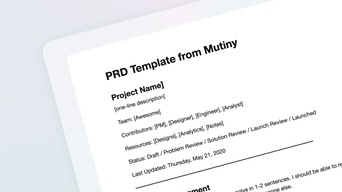 Product Requirement Document (PRD) Templates and Examples - Reforge