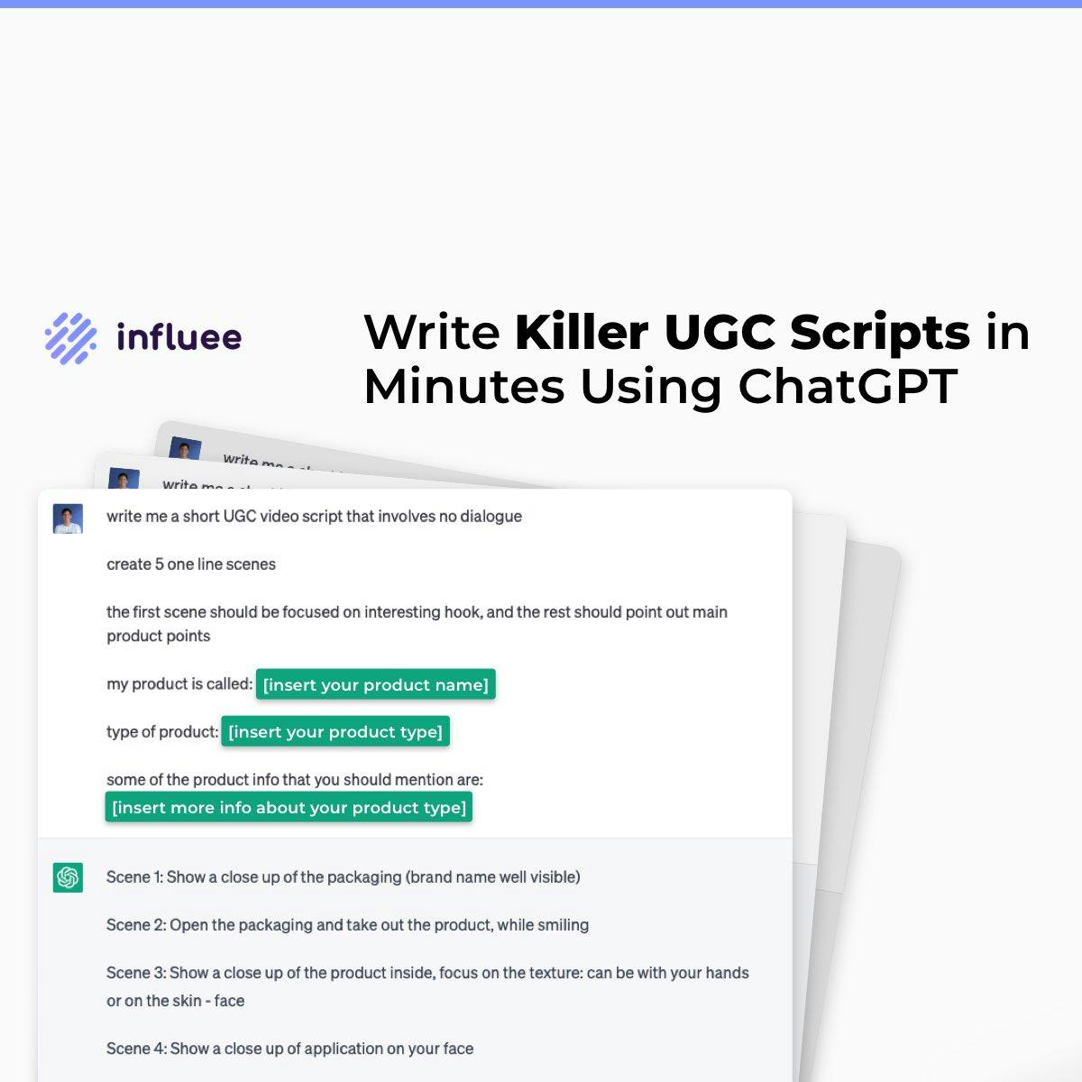 Invites ChatGPT pour la Création de Scripts UGC | Influee