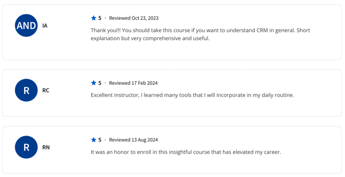 Best CRM training courses for 2025