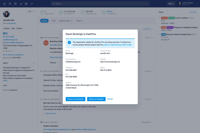 KashFlow integration | Capsule CRM