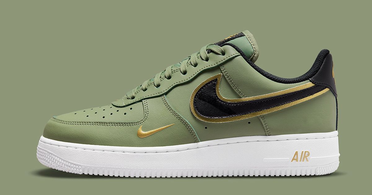 Just Dropped // Double Swoosh Air Force 1 in Olive | House of Heat°