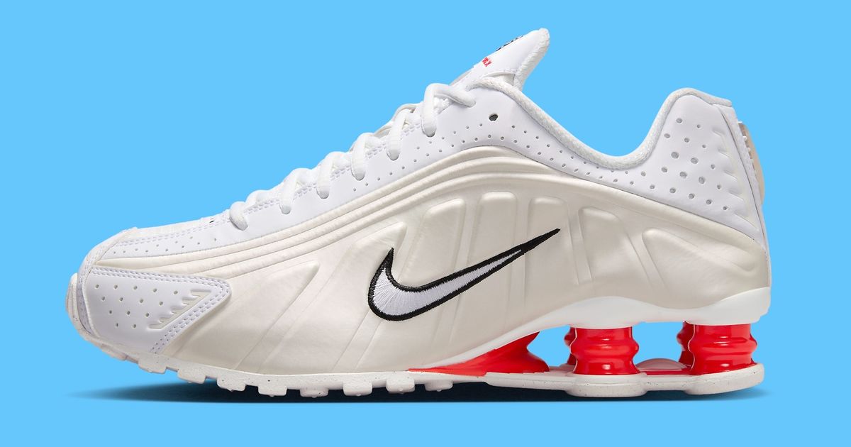 The Nike Shox R4 in 'White/Picante Red' is Available Now | House of Heat°