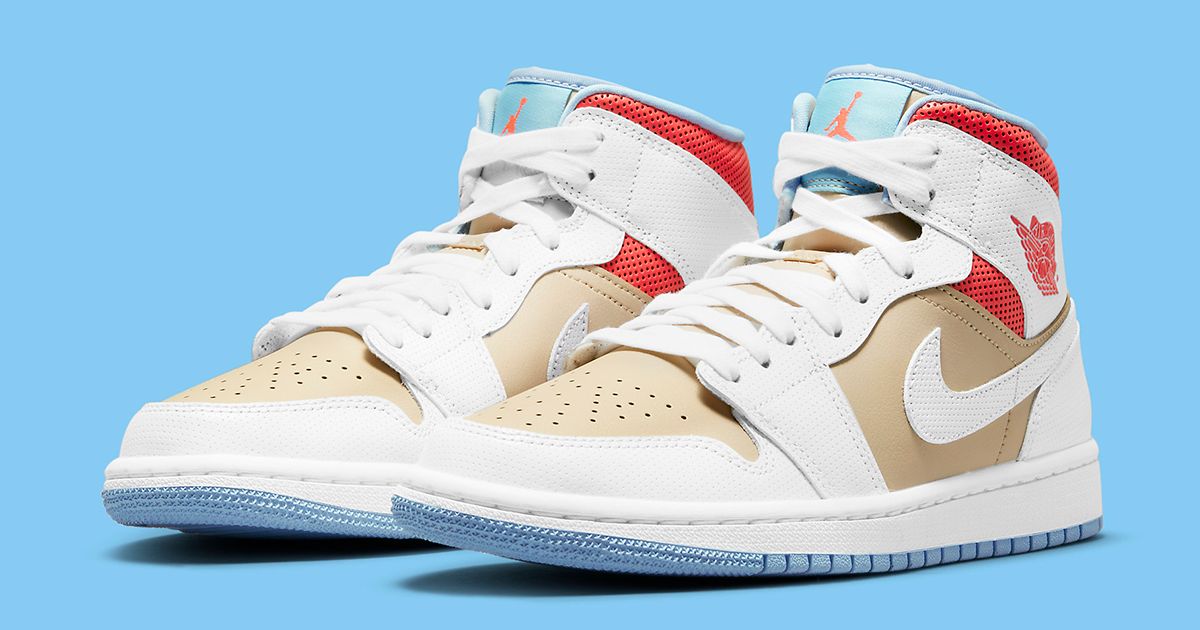 Air Jordan 1 Mid “Sesame” Surfaces with Perforated Leather | House of Heat°