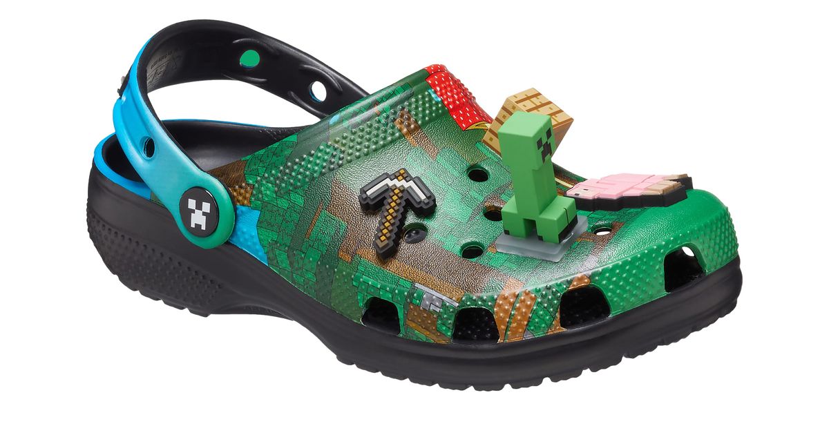 The Minecraft x Crocs Classic Clog Appears with Pickaxe and Creeper ...