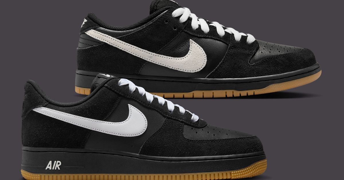 Nike Air Force 1 Low "Black/Gum" Channels the Orange Label SB Dunk Low ...