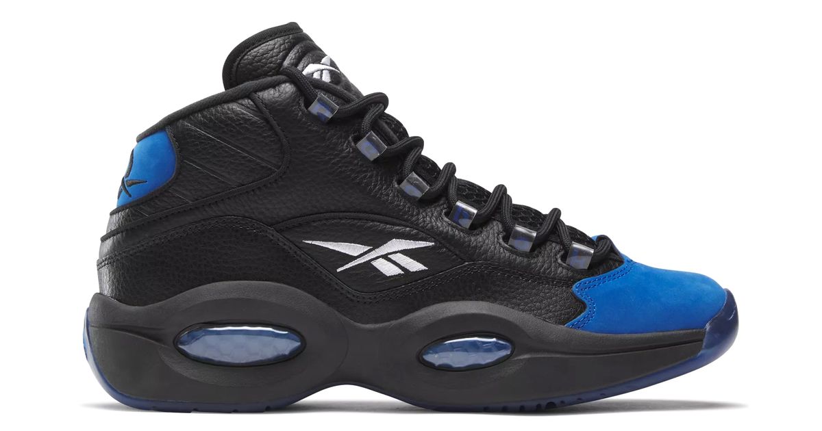 The Reebok Question Mid Returns in Core Black and Vector Blue | House ...