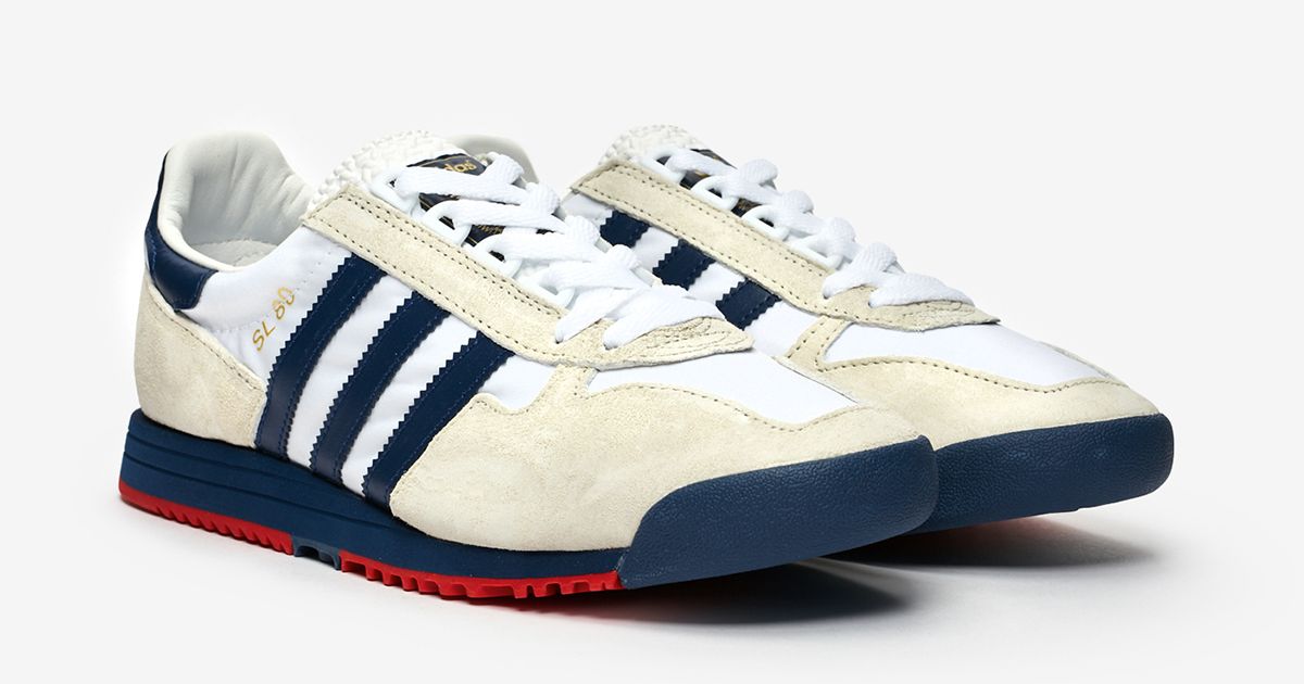 Available Now // adidas SL 80 in White/Navy/Red | House of Heat°