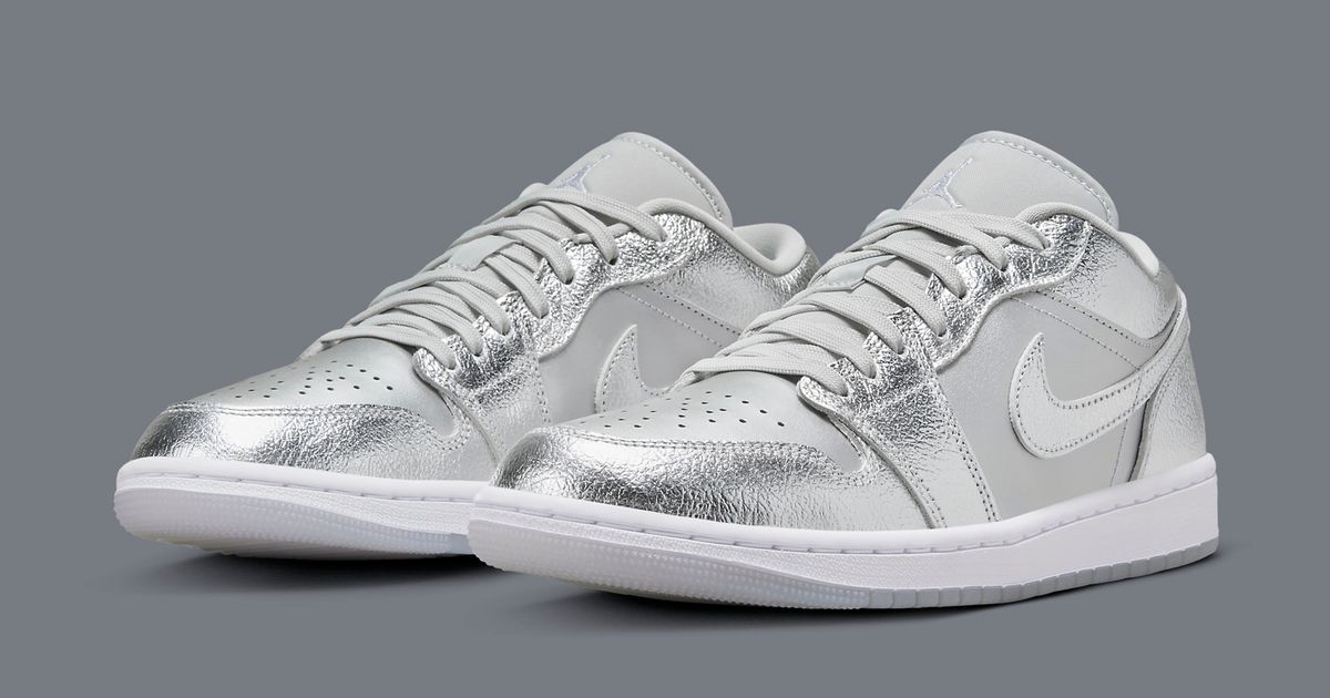 The Air Jordan 1 Low Comes Covered in Crinkled Chrome | House of Heat°