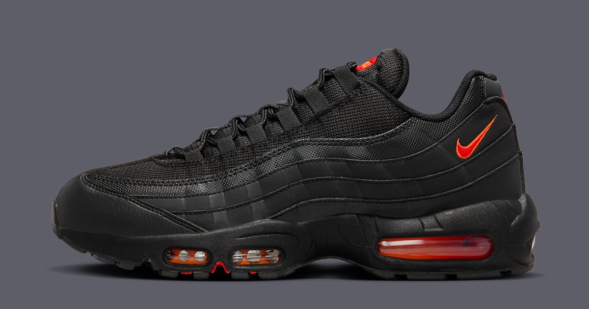 Nike Peppers a Triple Black Air Max 95 With Firey Orange Accents ...