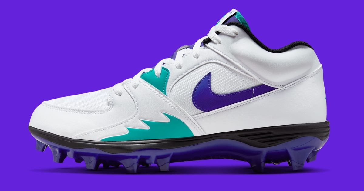 "Grape" Heritage Lands on the Jordan Stadium 90 Low Football Cleat ...