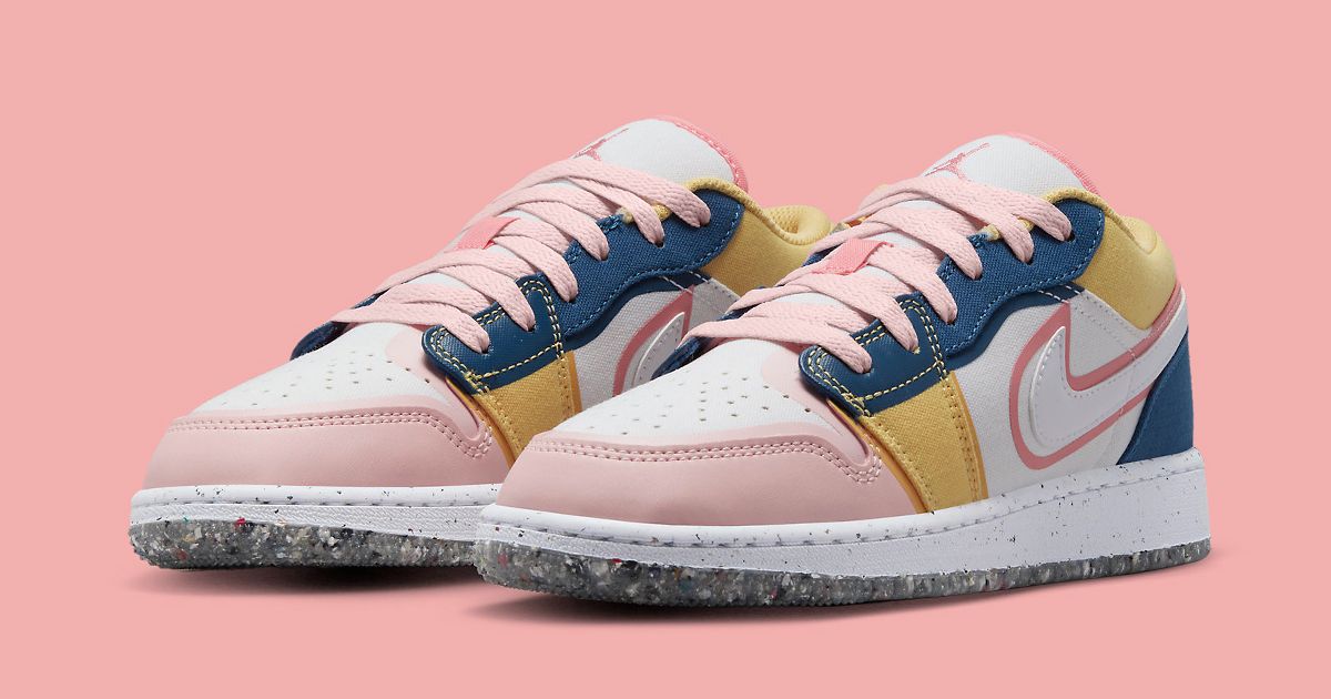 Multi-Color Canvas Covers this Kids-Exclusive Air Jordan 1 Low | House ...
