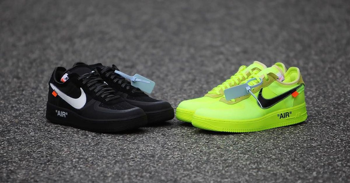 Comparing the Black and Volt OFF-WHITE x Nike Air Force 1 Lows | House ...