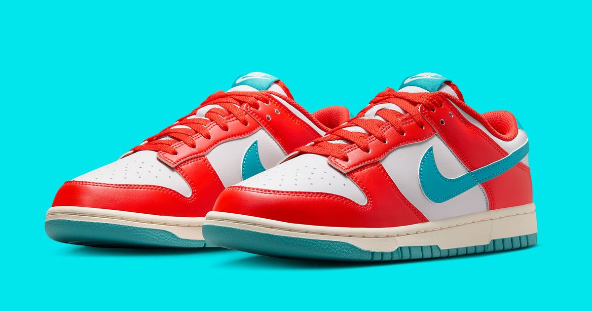 Aqua Swooshes and Red Leather Bring New Life to the Nike Dunk Low ...