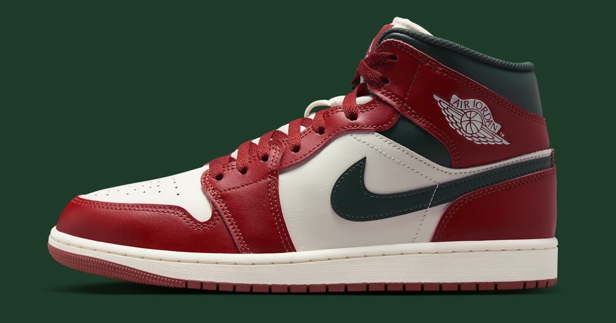 Where to Buy: Air Jordan 1 Mid "Redstone/Midnight Green" | House of Heat°