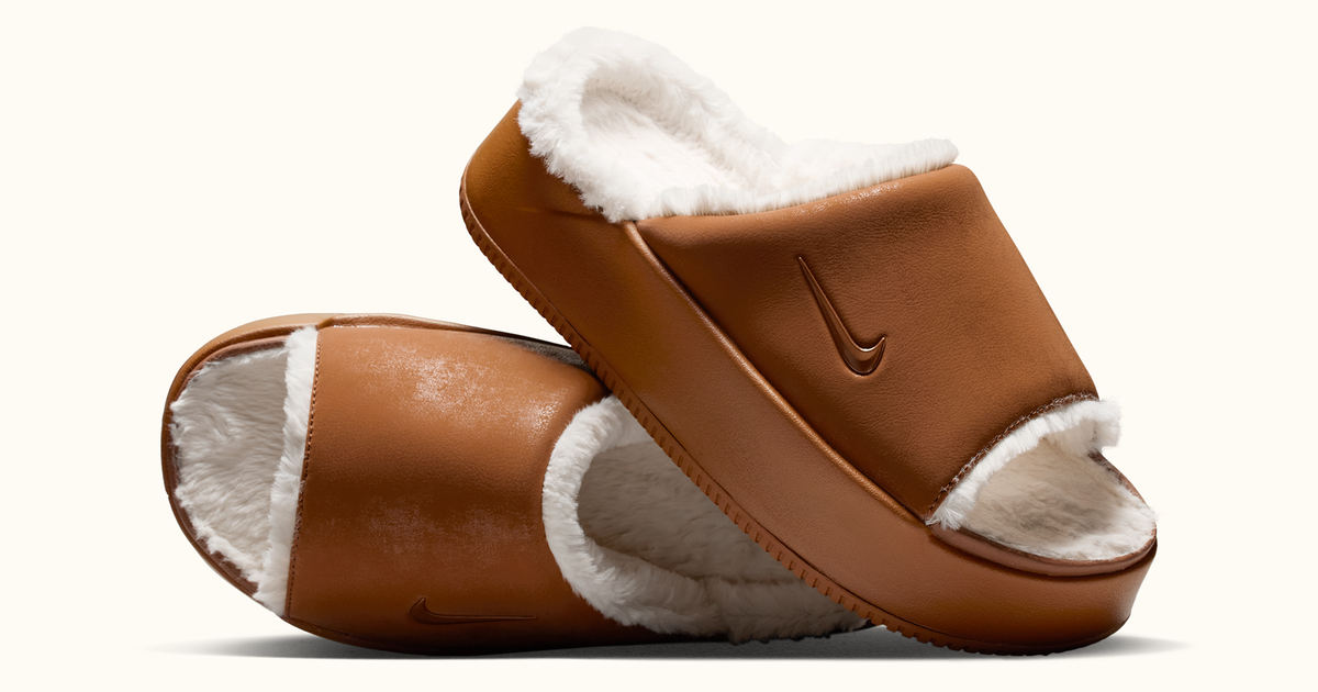 Nike's Calm Elevation Slide Gets a Fur-Lined, "Light British Tan ...