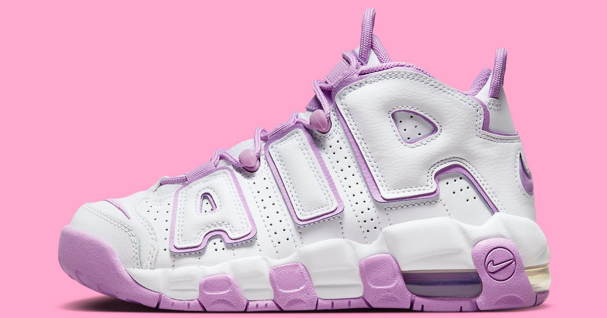 White and Lilac Land on this Kids-Exclusive Nike Air More Uptempo ...