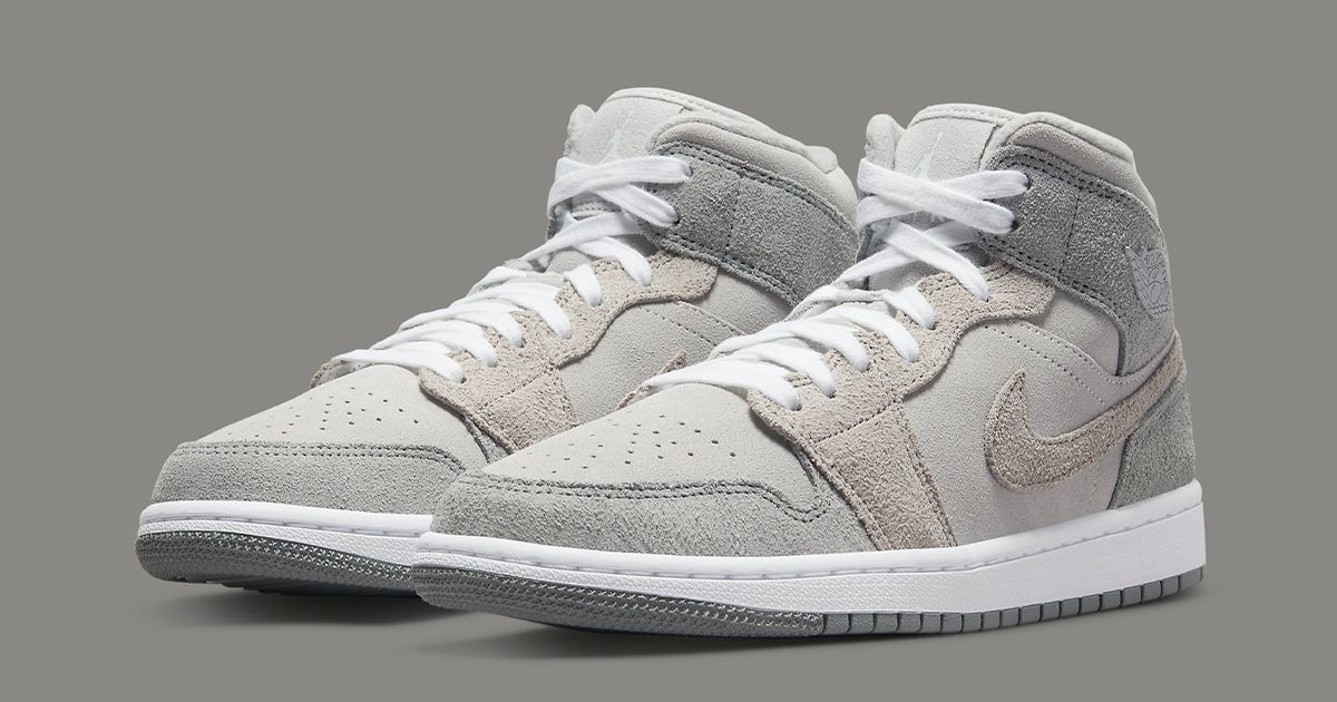 This Grey Suede Air Jordan 1 Mid is Finished With Fleece Liners | House ...