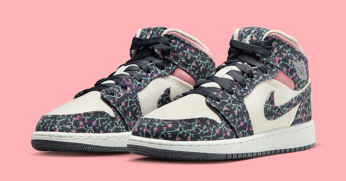 Now Available // Air Jordan 1 Mid "Floral Canvas" | House of Heat°