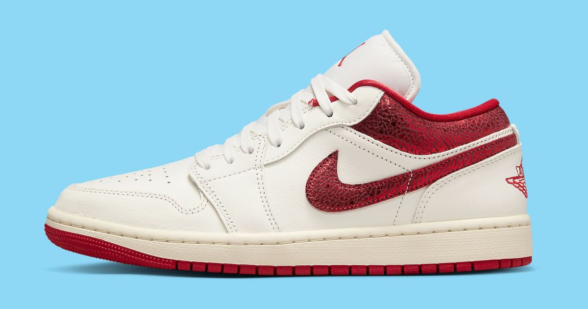 The Air Jordan 1 Low Appears with "Team Red" Cracked Leather | House of ...