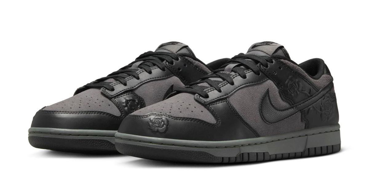 Available Now // Nike Dunk Low "Embossed Rose" in Black | House of Heat°