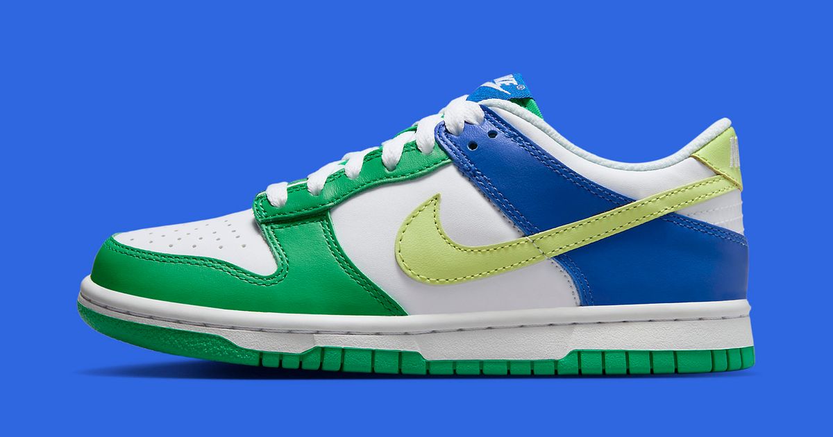 This New Kids Dunk Low Leverages White, Blue and Green | House of Heat°