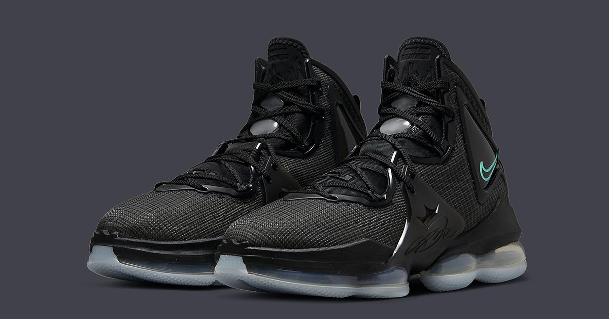 The Nike LeBron 19 Gets a Gamma-Like Arrangement in Black and Aqua ...