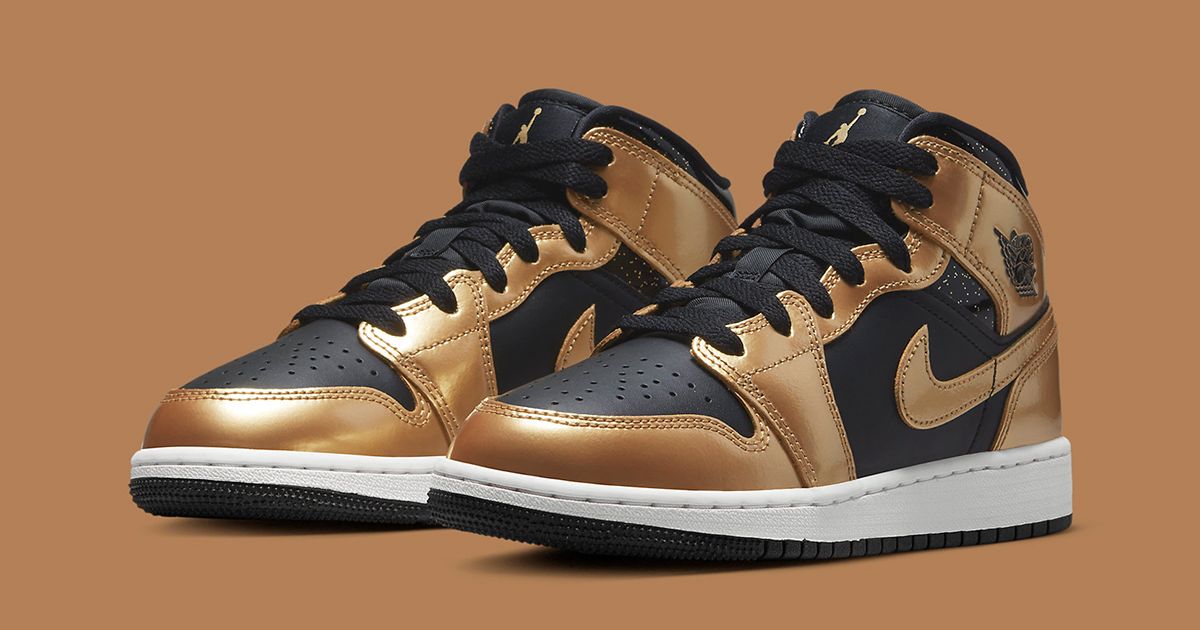 Air Jordan 1 Mid “Black Metallic Gold” is Coming Soon for Kids | House ...