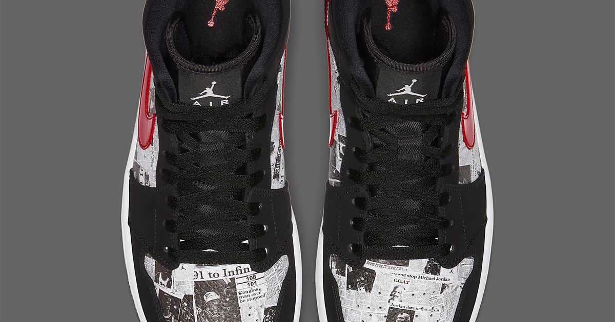 Available Now // MJ-Themed Newspaper Clippings Cover this Air Jordan 1 ...