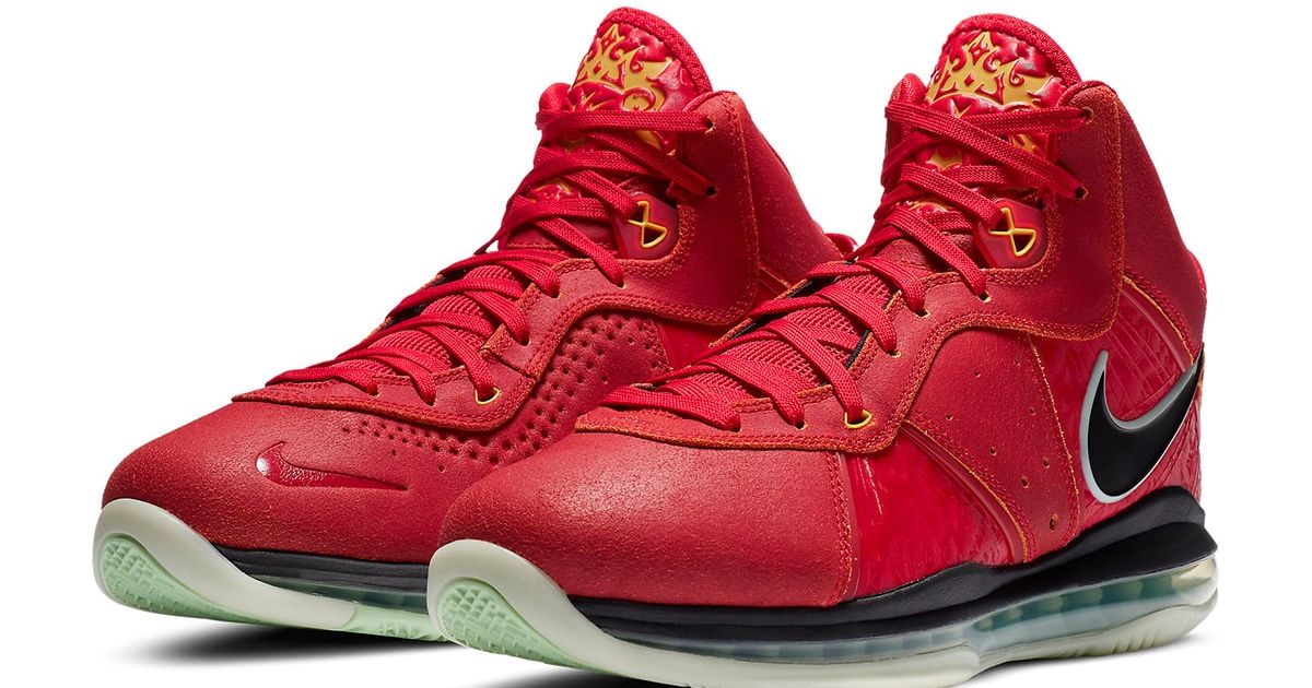 New Nike LeBron 8 “Gym Red” is Equipped with Glow-in-the-Dark Soles ...