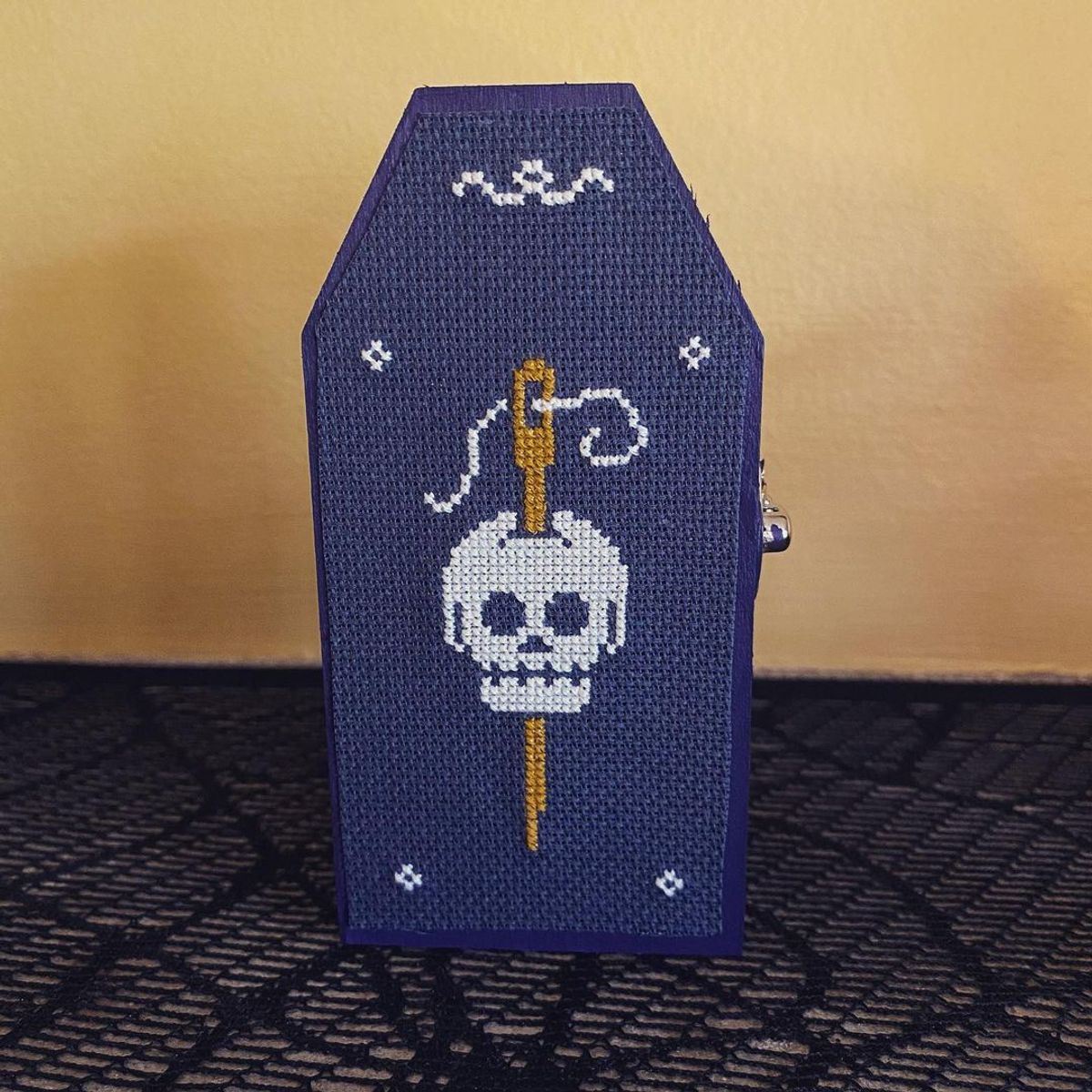 Needle Stitching Coffin Cross Stitch Pattern · Wild Violet Cross Stitch