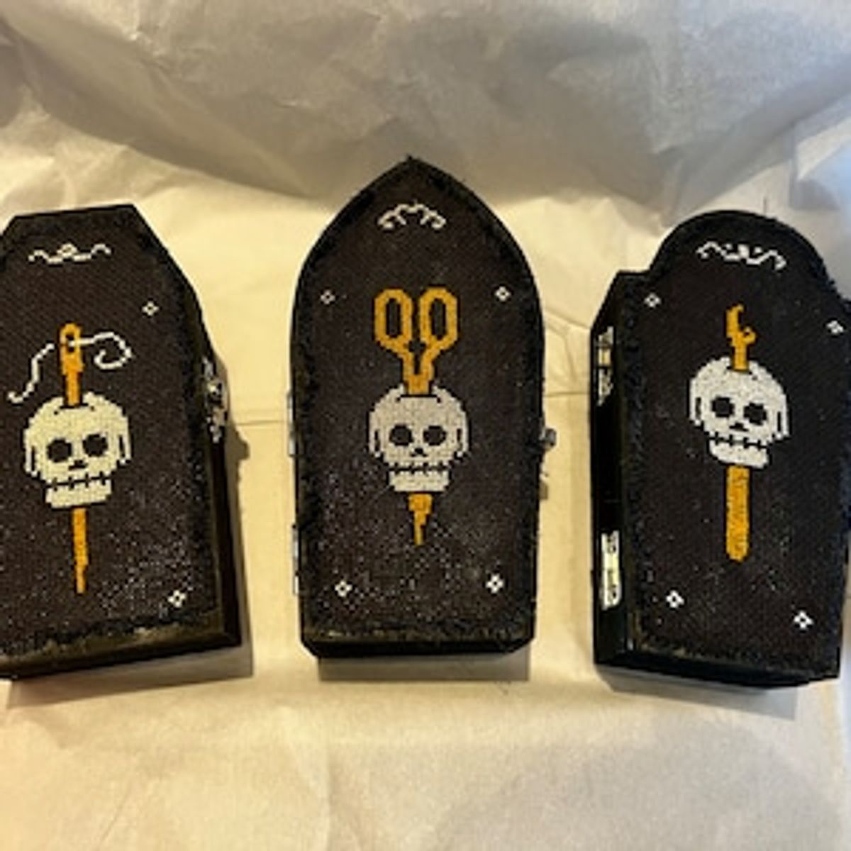 Customer Finish of Scissors Stitching Coffin, Seam Ripper Stitching ...