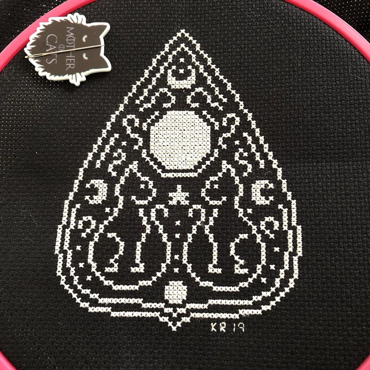 Cat Ouija Planchette Cross Stitch Pattern · Wild Violet Cross Stitch