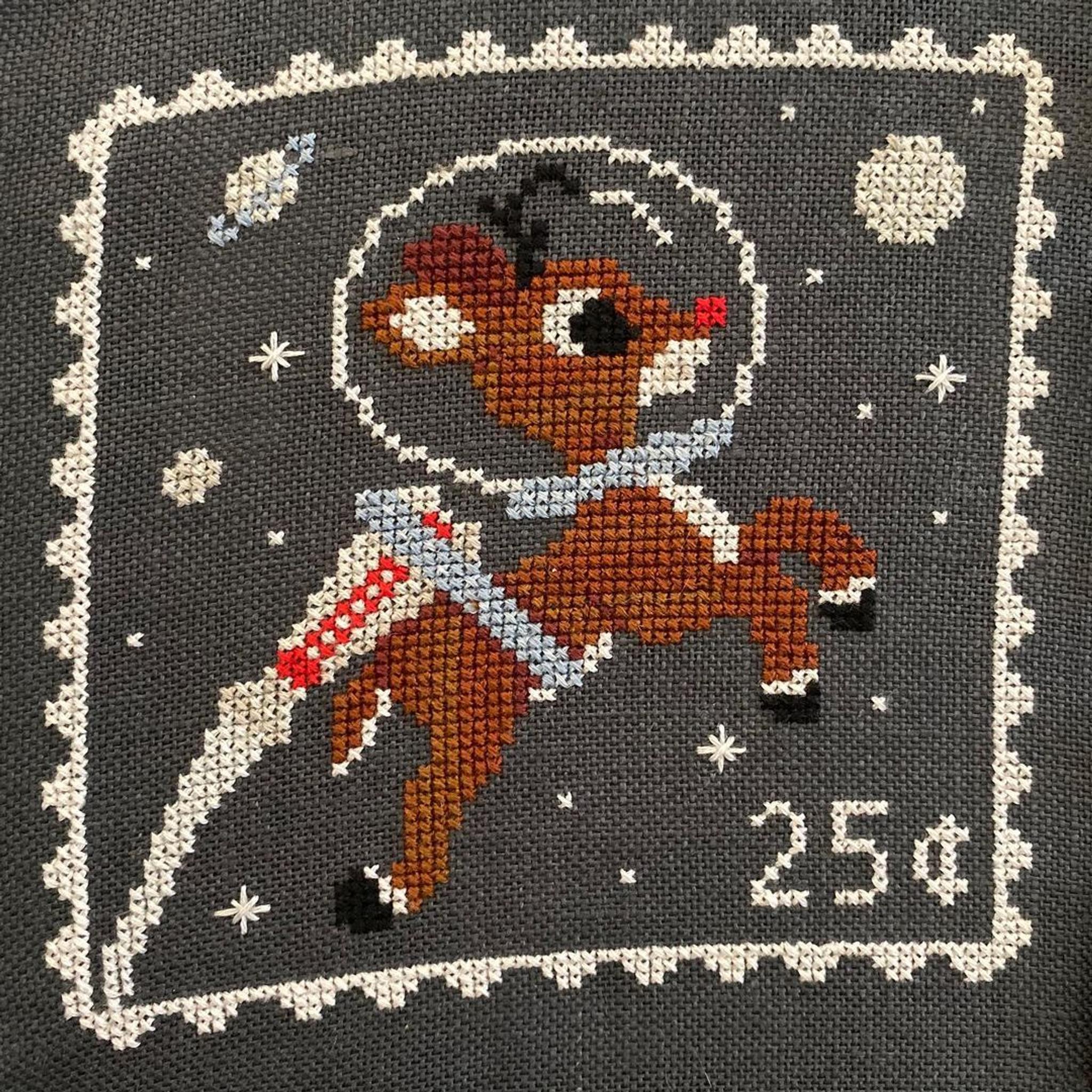 Astronaut Rudolph Postage Stamp Cross Stitch Pattern · Wild Violet ...
