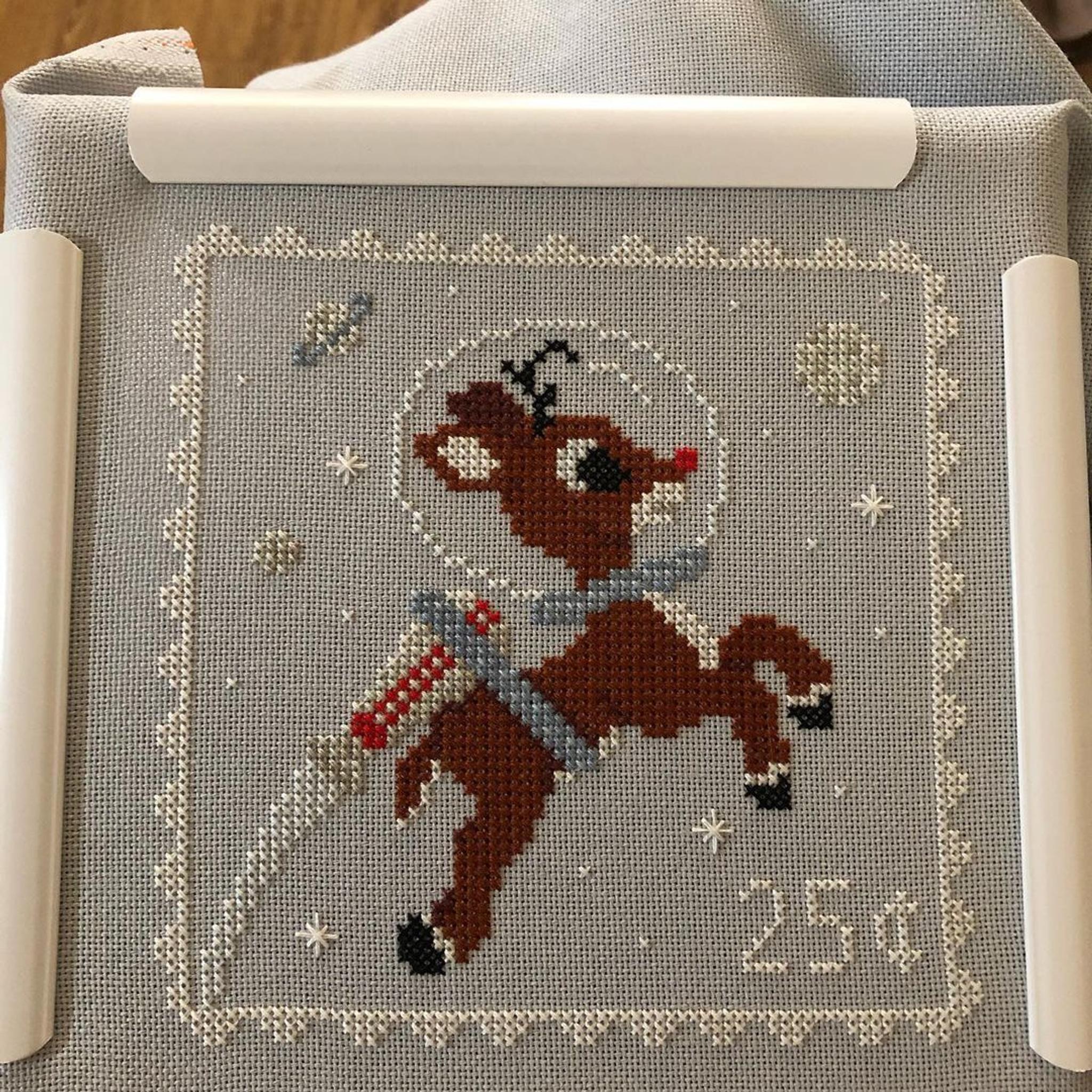 Astronaut Rudolph Postage Stamp Cross Stitch Pattern · Wild Violet ...