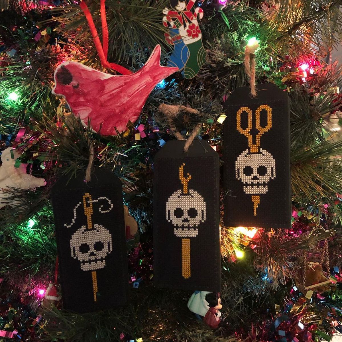 Needle Stitching Coffin Cross Stitch Pattern · Wild Violet Cross Stitch