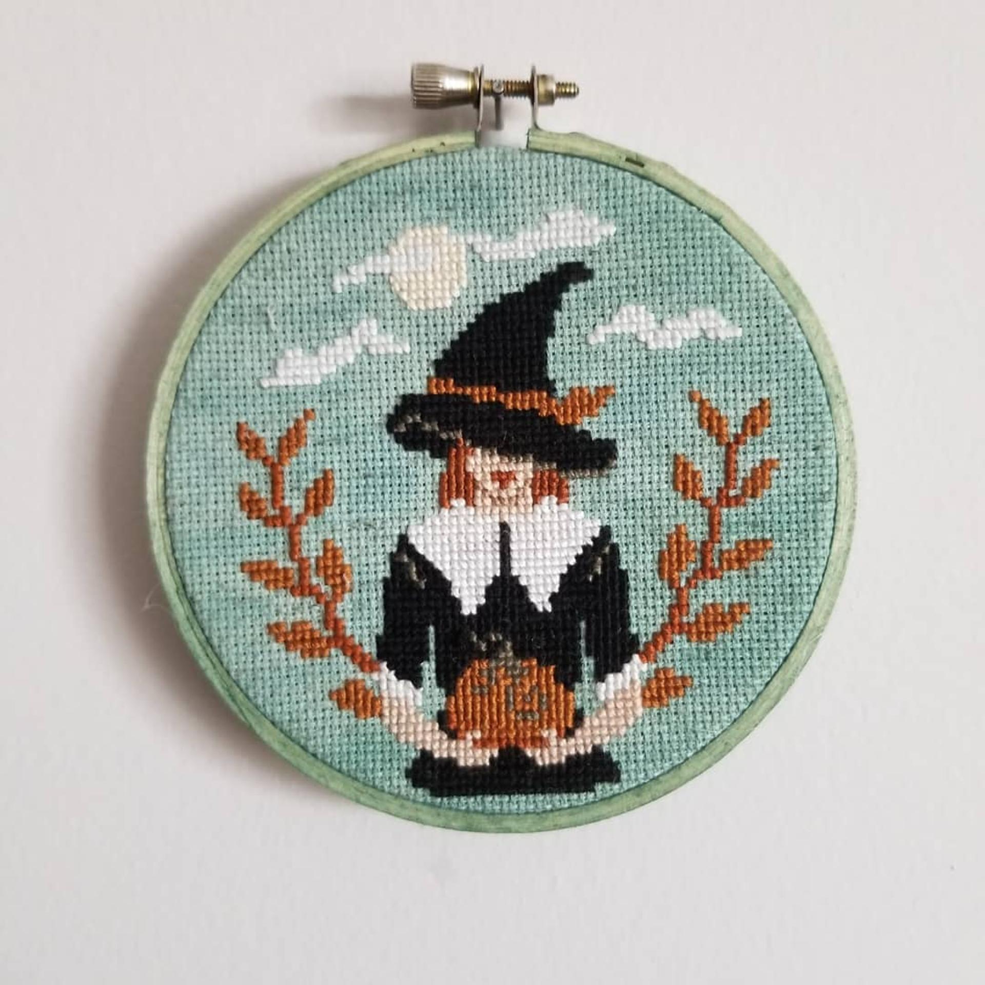 Puritan Witch Cross Stitch Pattern · Wild Violet Cross Stitch