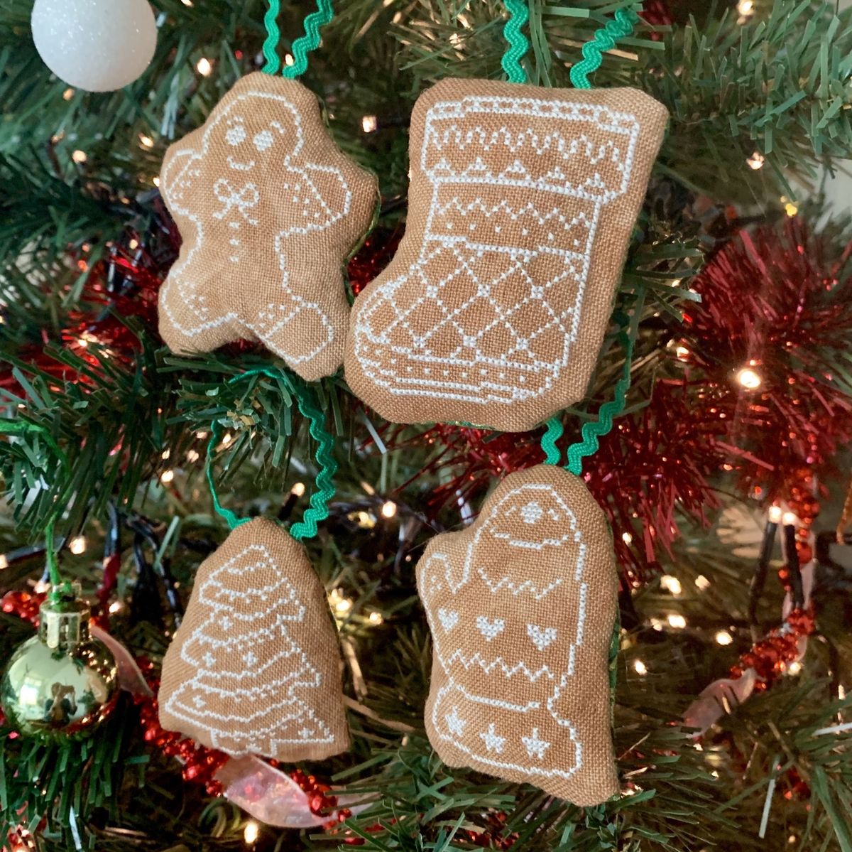 Gingerbread Stocking Ornament Cross Stitch Pattern · Wild Violet Cross ...