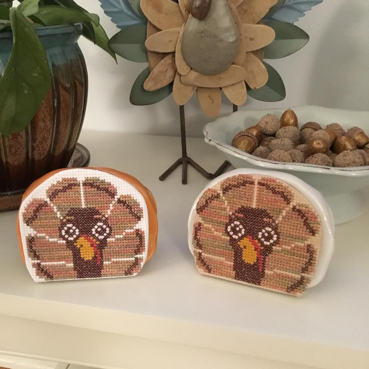 Gobbles the Turkey Cross Stitch Pattern · Wild Violet Cross Stitch