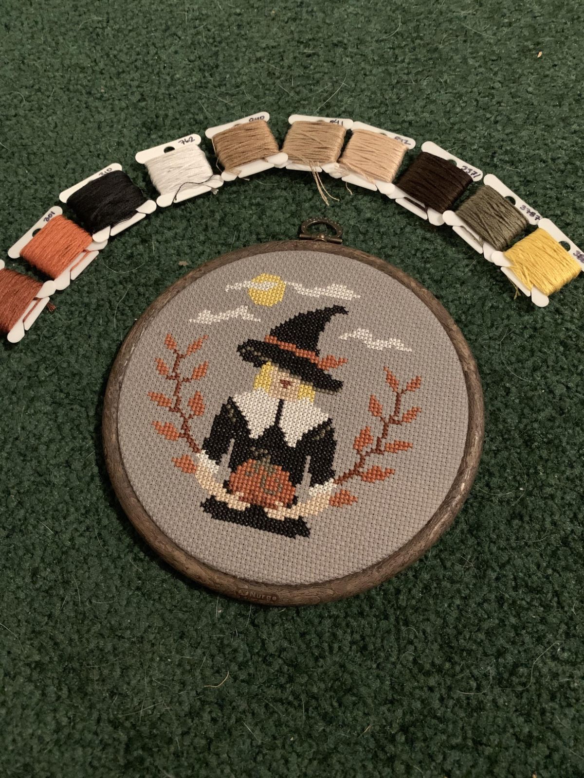 Puritan Witch Cross Stitch Pattern · Wild Violet Cross Stitch