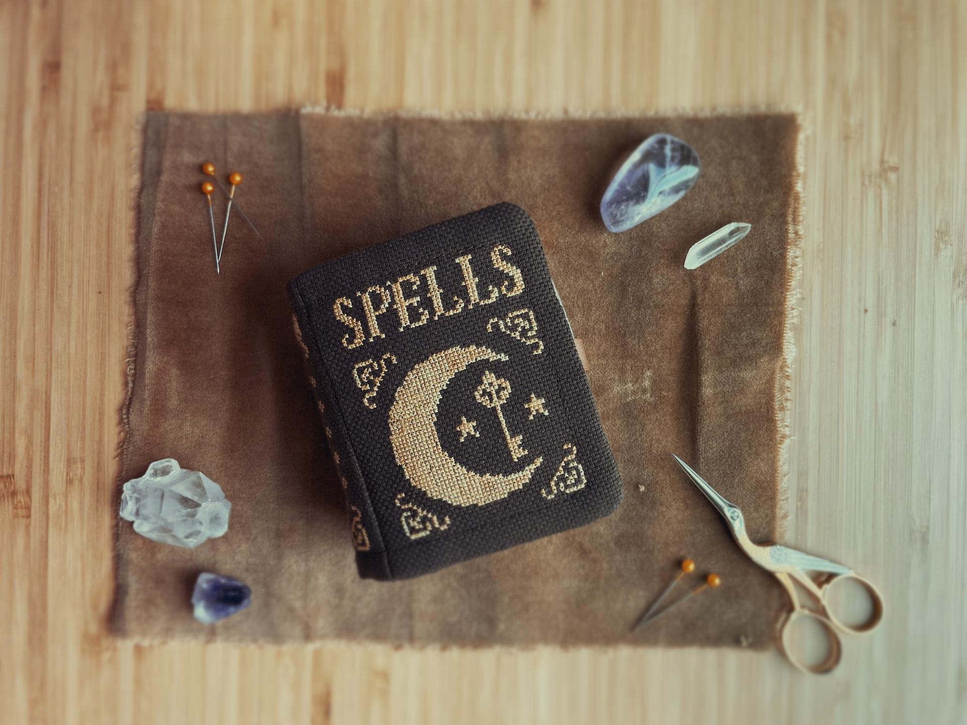 Book of Spells Pincushion Cross Stitch Pattern · Wild Violet Cross Stitch